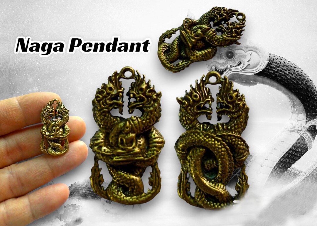 Duo Naga Nak Snake Pendant Big Naga Pendant Thai Amulet Naga Rare Phaya ...