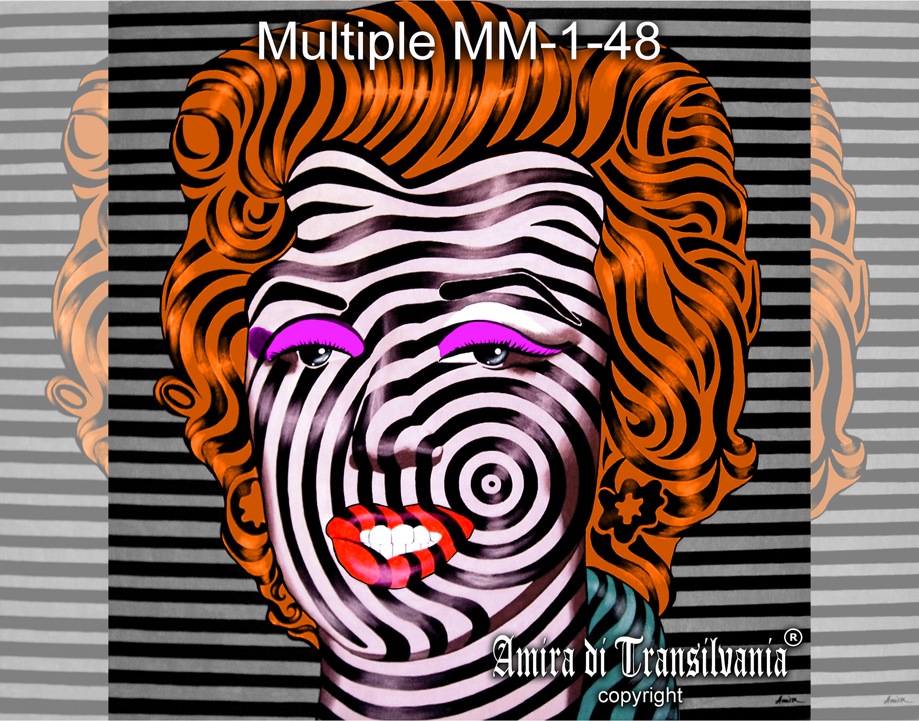 Marilyn Monroe Pop Art, Celebrity Portrait Celebration Op Art, Optical ...