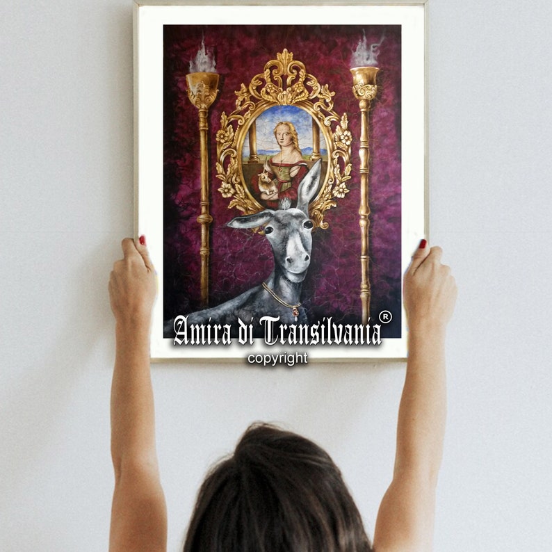 Donkey Clipart, Lady With Unicorn Portraiture, Animal Portrait ...