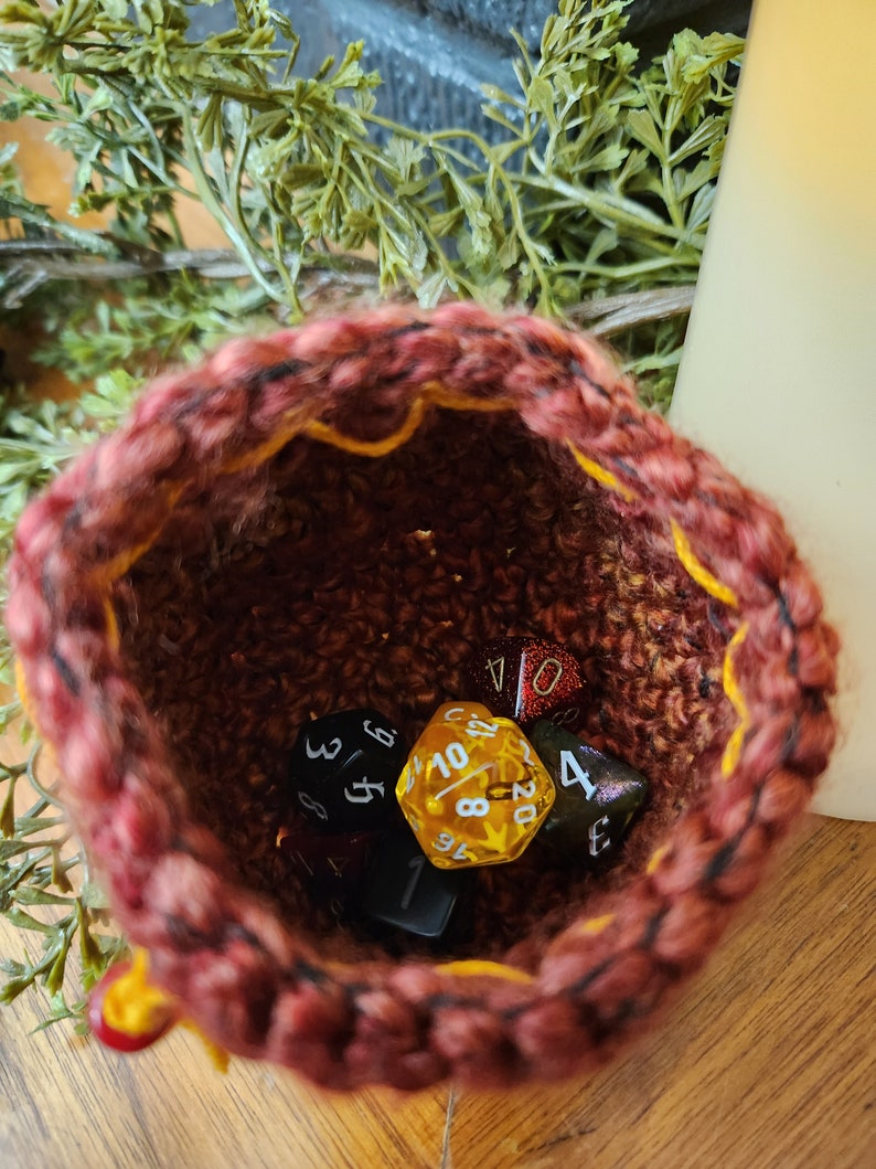 Crochet Dice Bag for Dnd : Fireball, Dnd Dice Bag, Medium Dice Bag ...