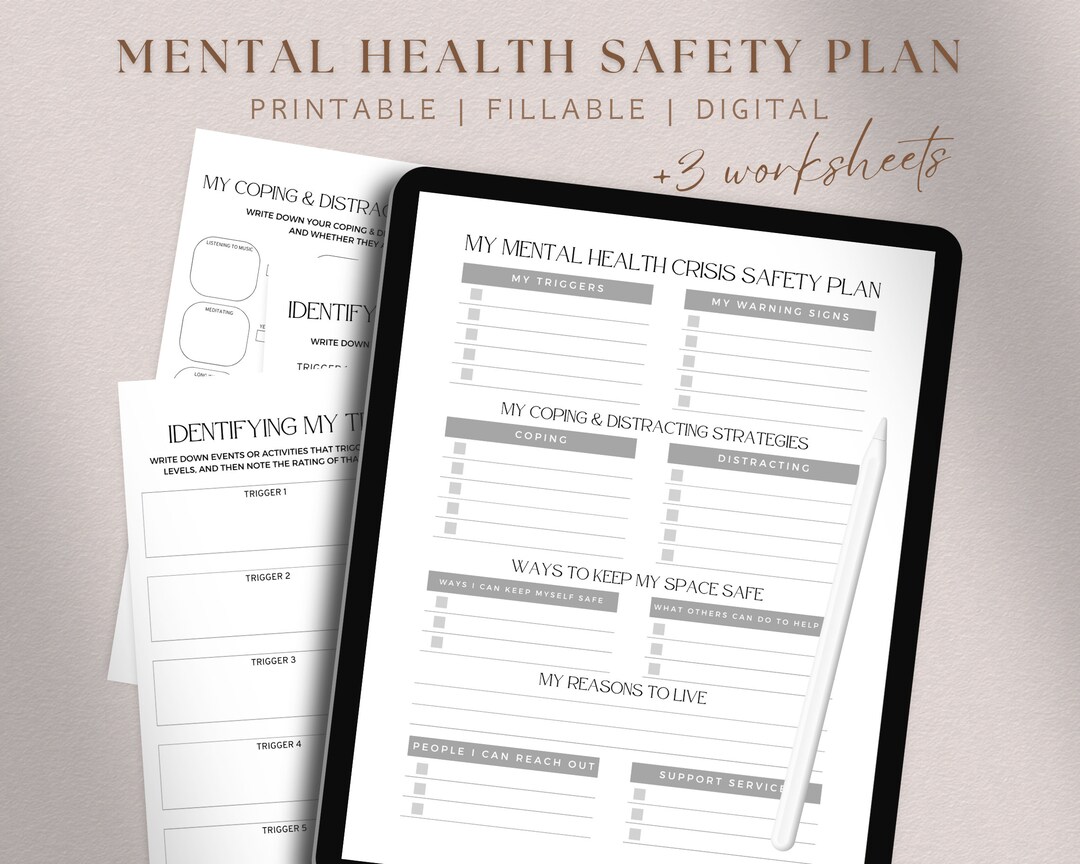 Mental Health Crisis Plan Template, Printable Safety Crisis Plan ...