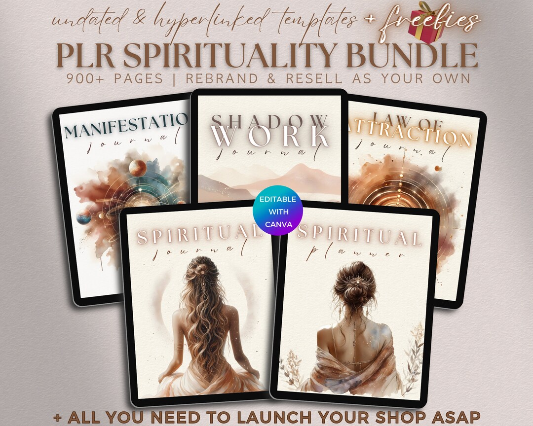 PLR Spirituality Journal Bundle, PLR Digital Planner Spiritual DFY ...