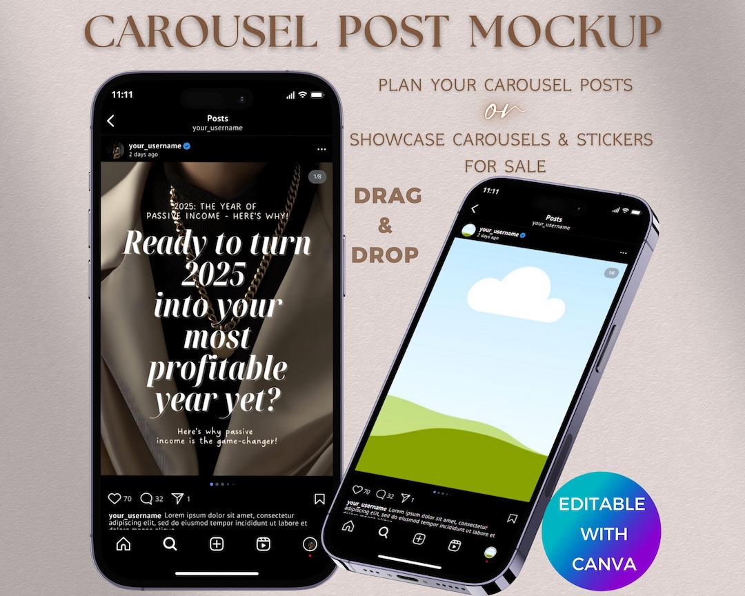 Instagram Carousel Post Mockup Template Editable Carousel Mock-up ...