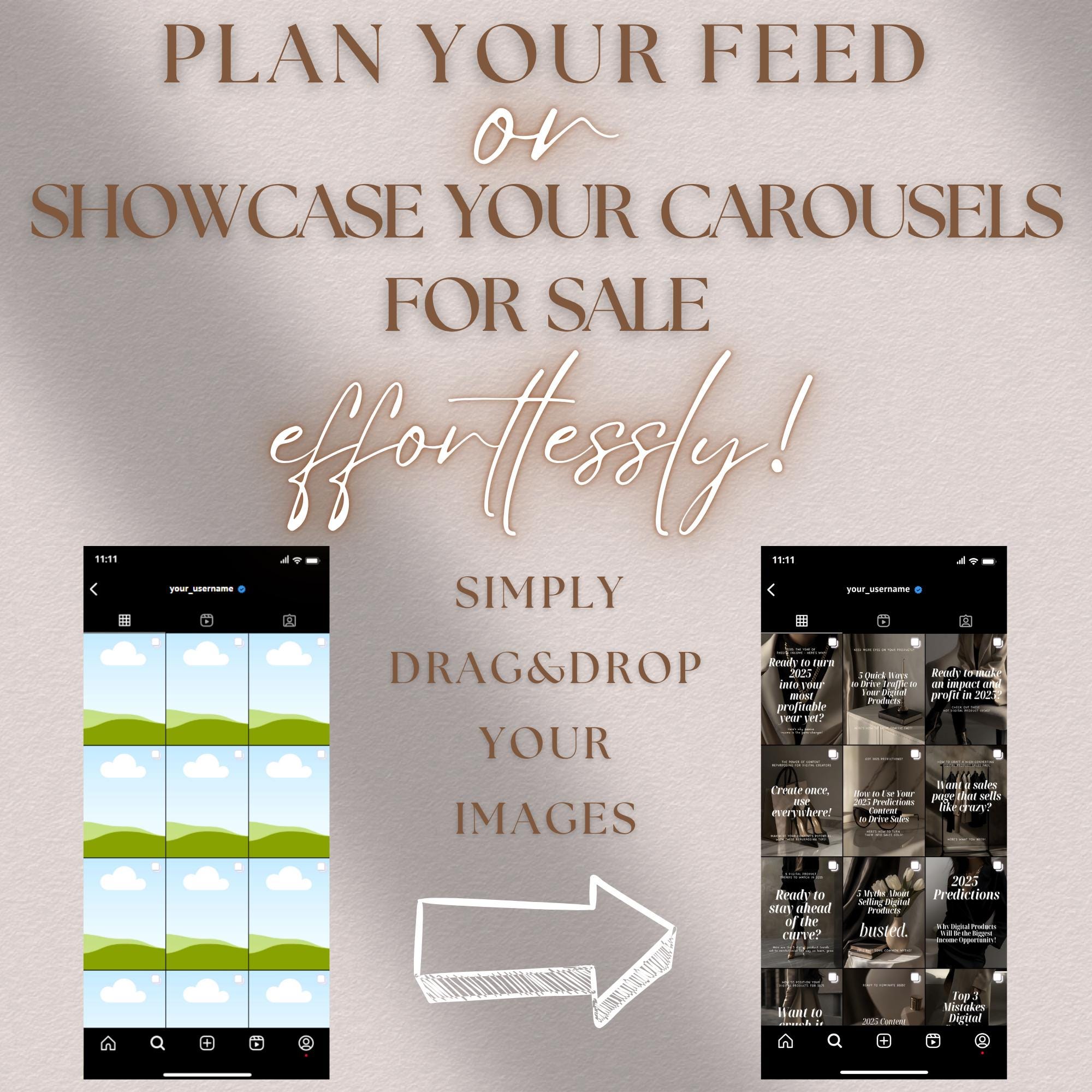 Instagram Carousel Feed Mockup Template Editable Carousel Cover Mock-up ...