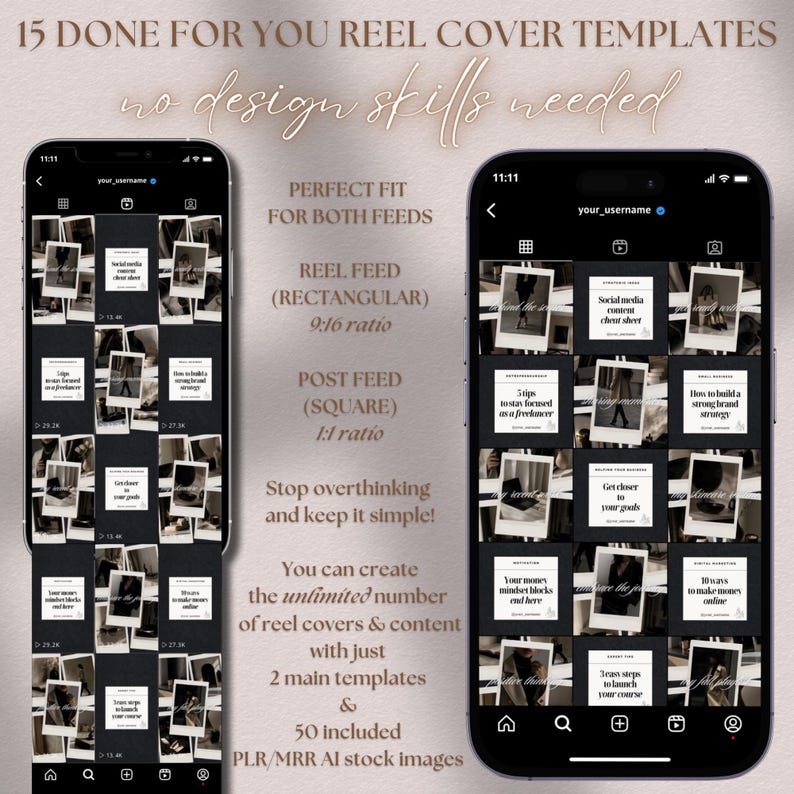 Girl Boss Aesthetic Instagram Reel Covers, PLR MRR Stock Photos Dark ...