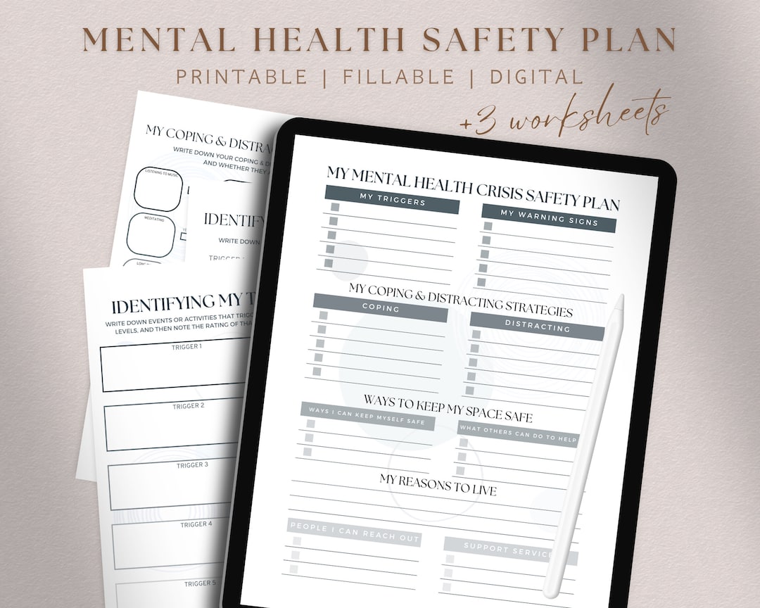 Mental Health Crisis Plan Template, Printable Safety Crisis Plan ...