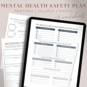Mental Health Crisis Plan Template, Printable Safety Crisis Plan ...