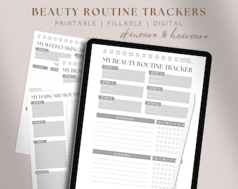 Skincare Routine Planner, Skincare Tracker, Morning and Night Beauty ...