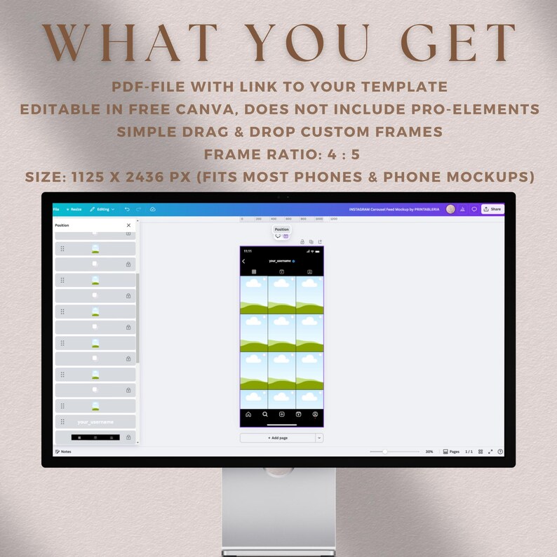 Instagram Carousel Feed Mockup Template Editable Carousel Cover Mock-up ...