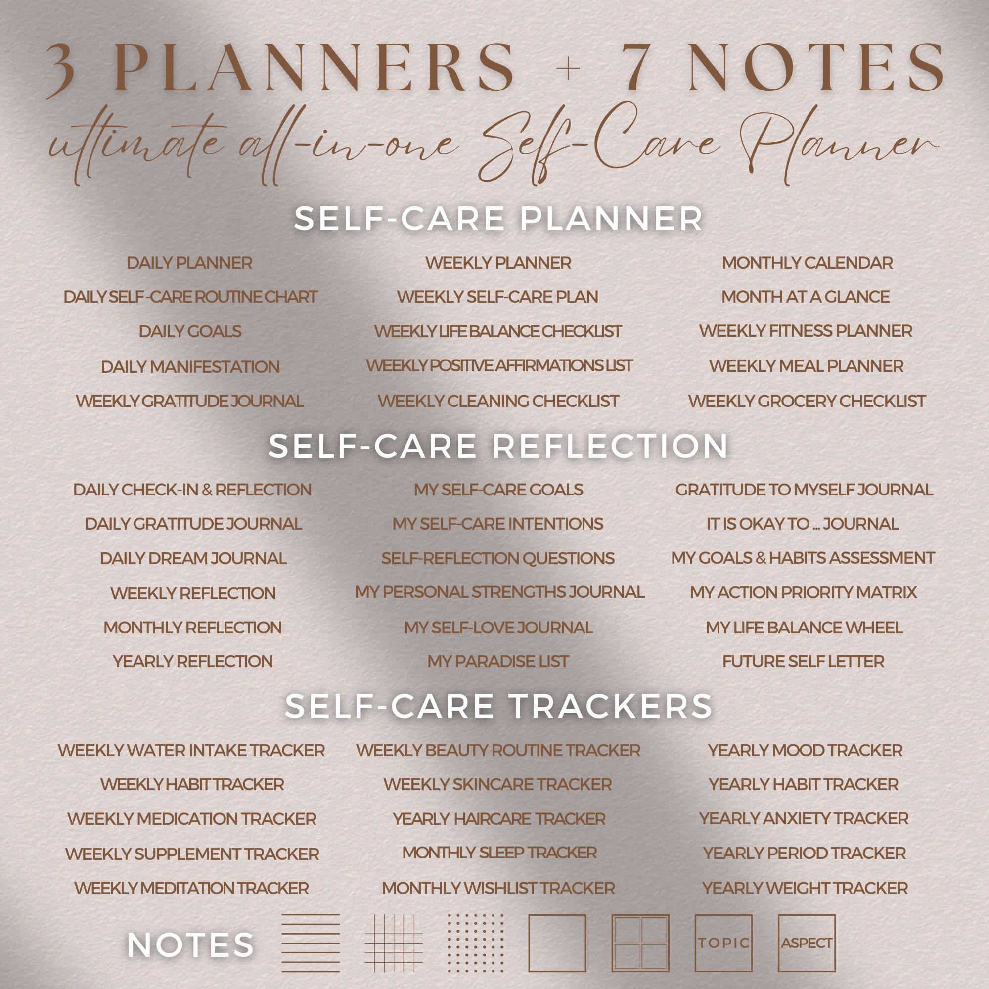 PLR Self Care Planner Editable Self-care Digital Planner Commercial Use ...