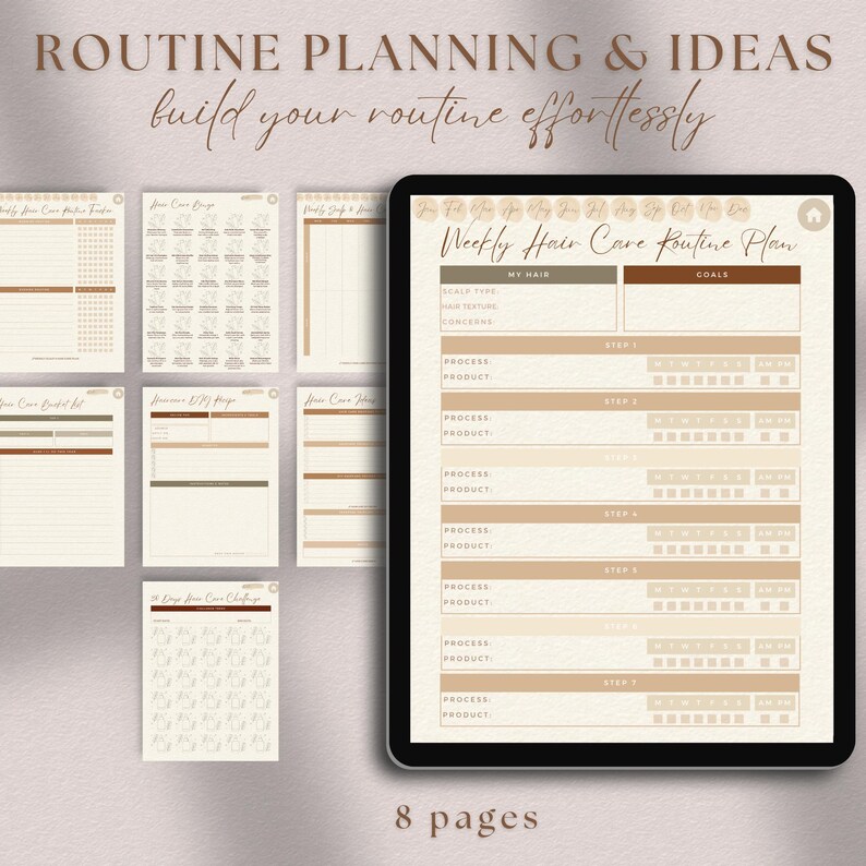 Haircare Planner Digital, Natural Hair Care Routine, Glow up Beauty ...