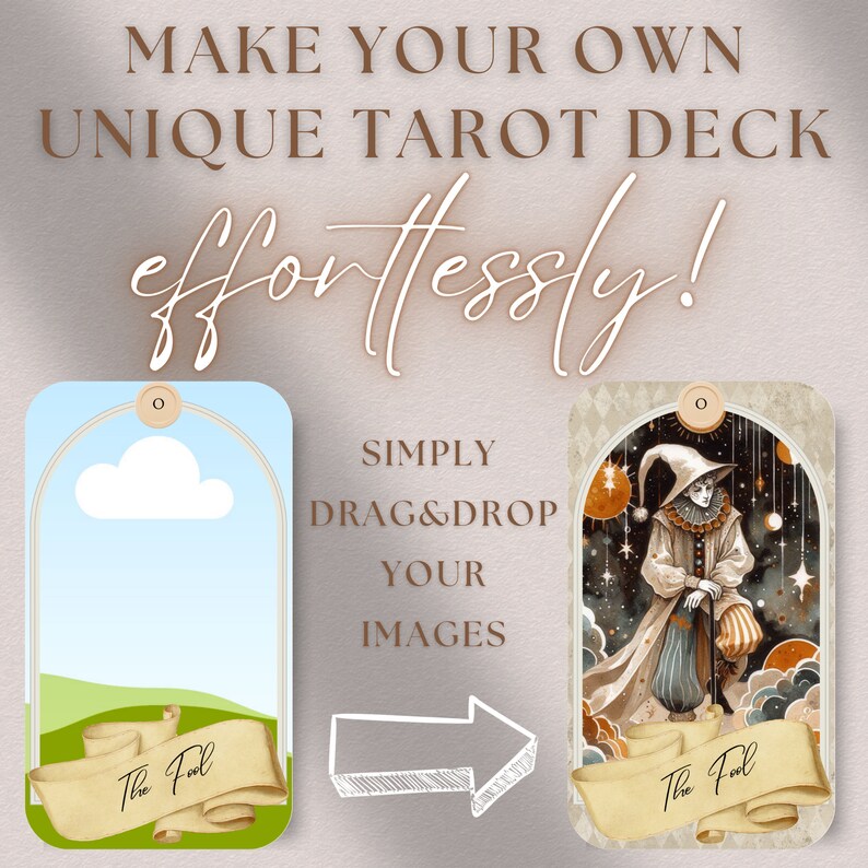 PLR Tarot Deck Template Editable DIY Tarot Card Make Your Own Tarot ...