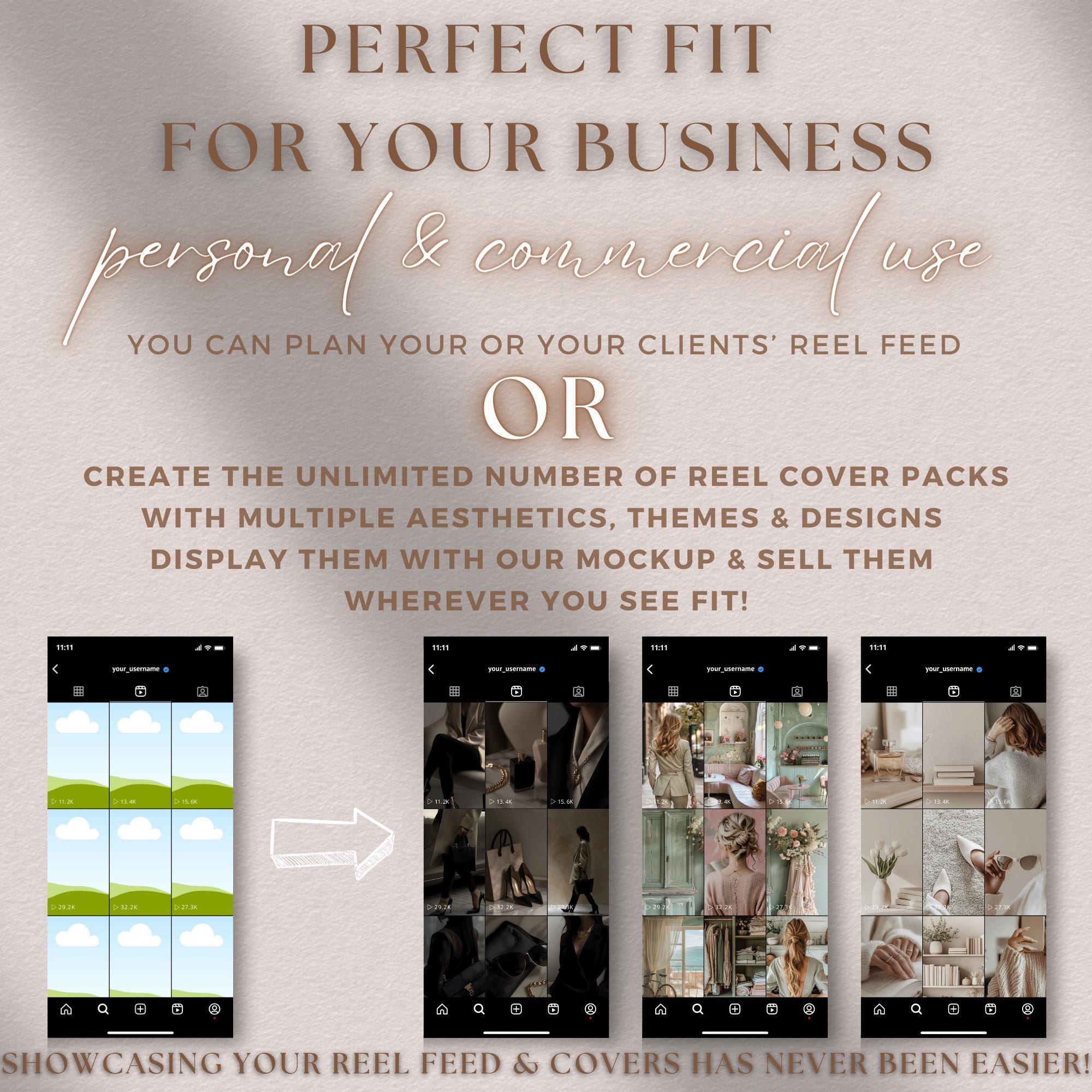 Instagram Reel Feed Mockup Template Editable Reel Cover Mock-up Social ...