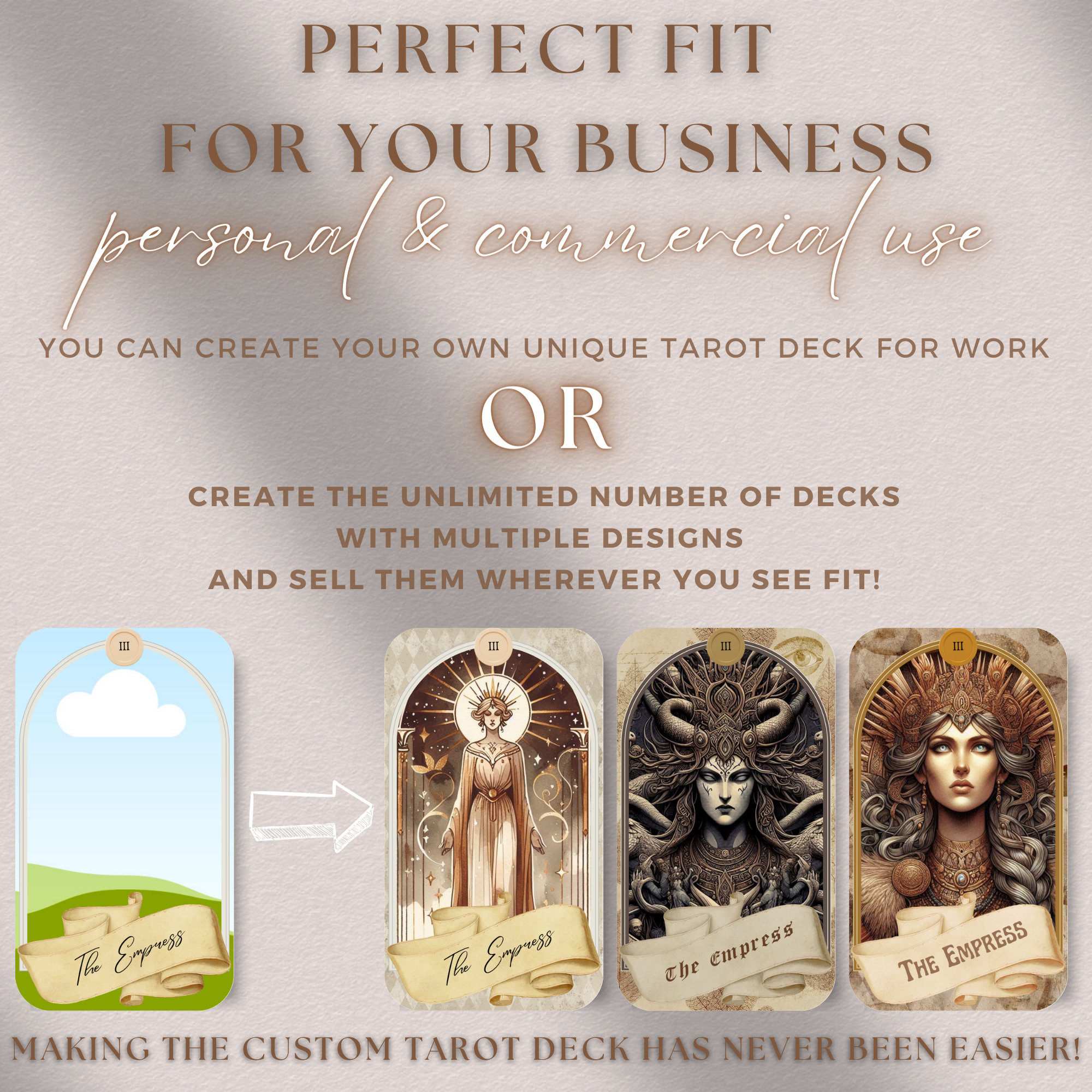 PLR Tarot Deck Template Editable DIY Tarot Card Make Your Own Tarot ...
