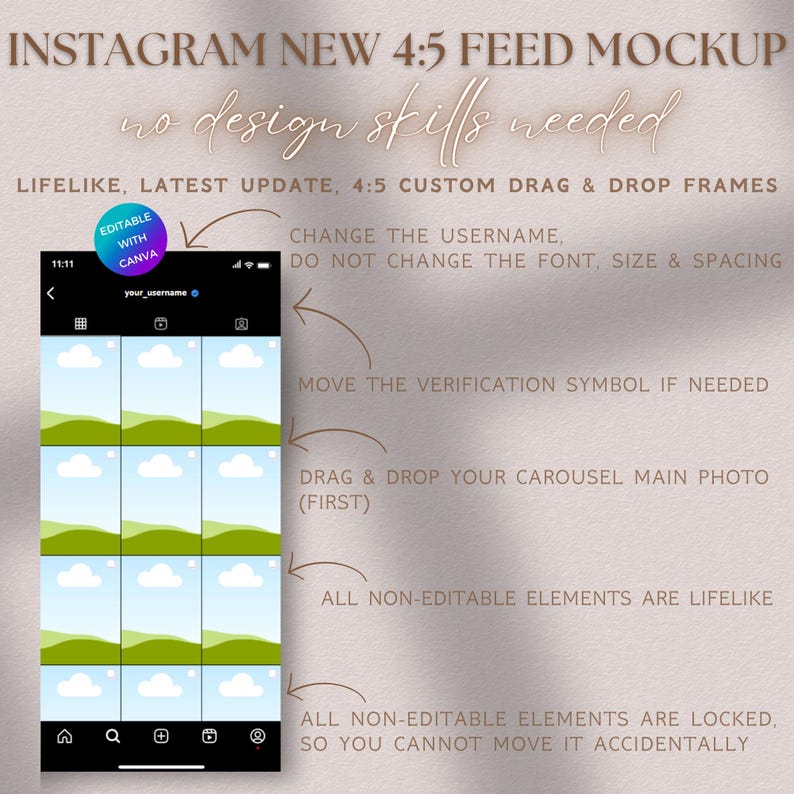Instagram Carousel Feed Mockup Template Editable Carousel Cover Mock-up ...