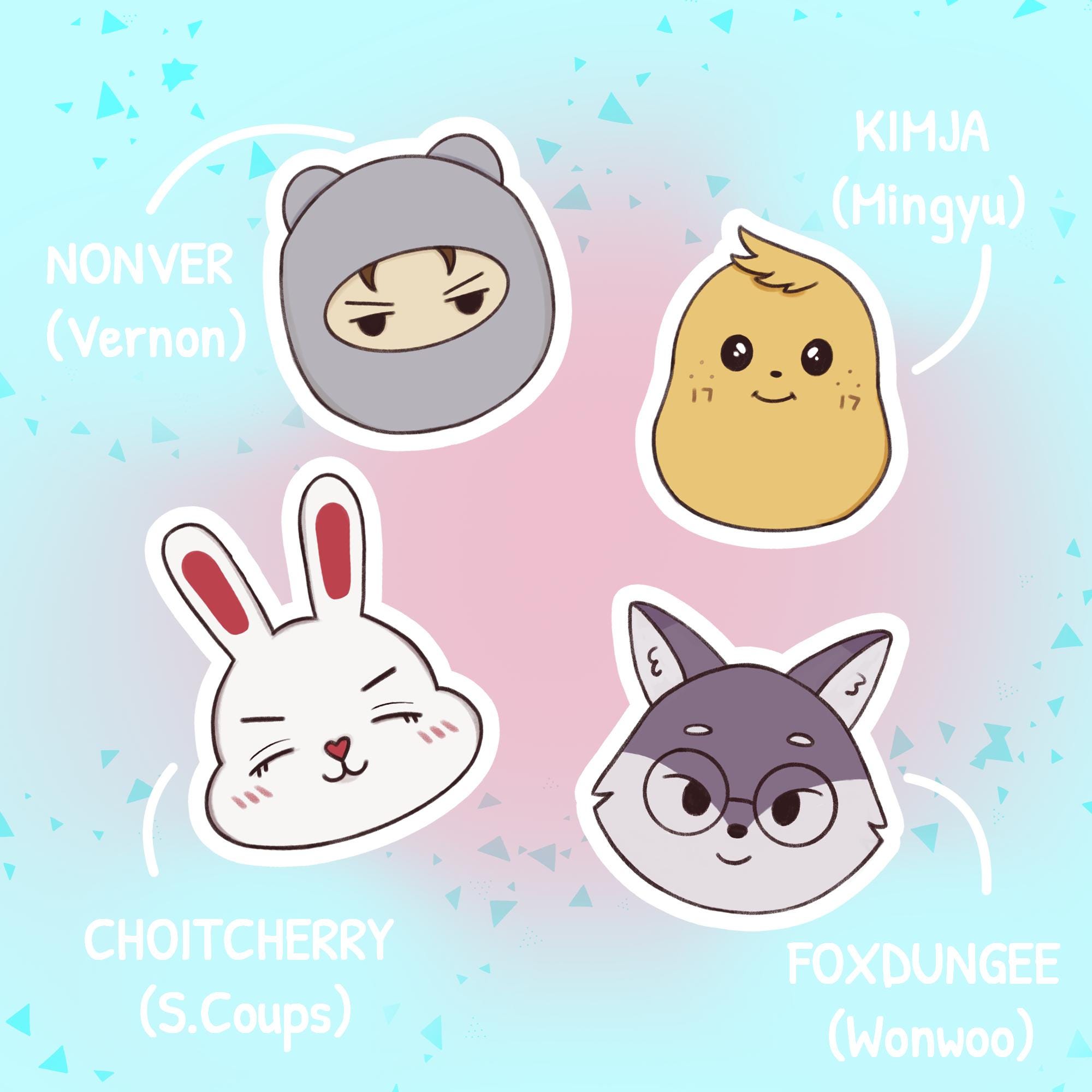Seventeen? Miniteen!? Friends! Stickers | KPOP, Seventeen, Svt, Animal ...