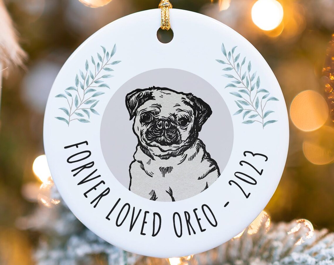 Pug Memorial Ornament - Dog Loss Gift, Dog Remembrance, Dog Memorial ...