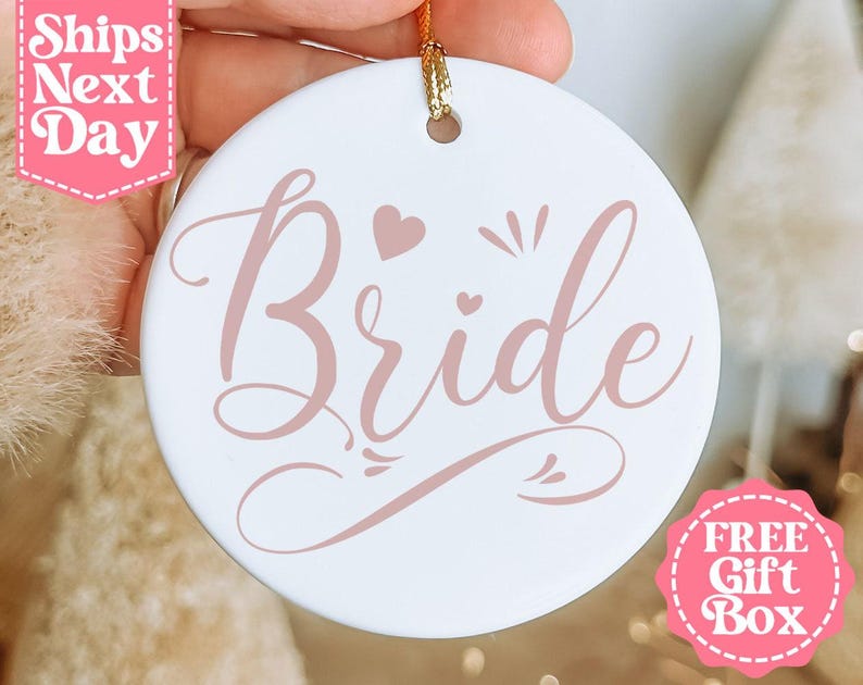 Personalized Gift for Bride - Bride Christmas Ornament - Engagement ...