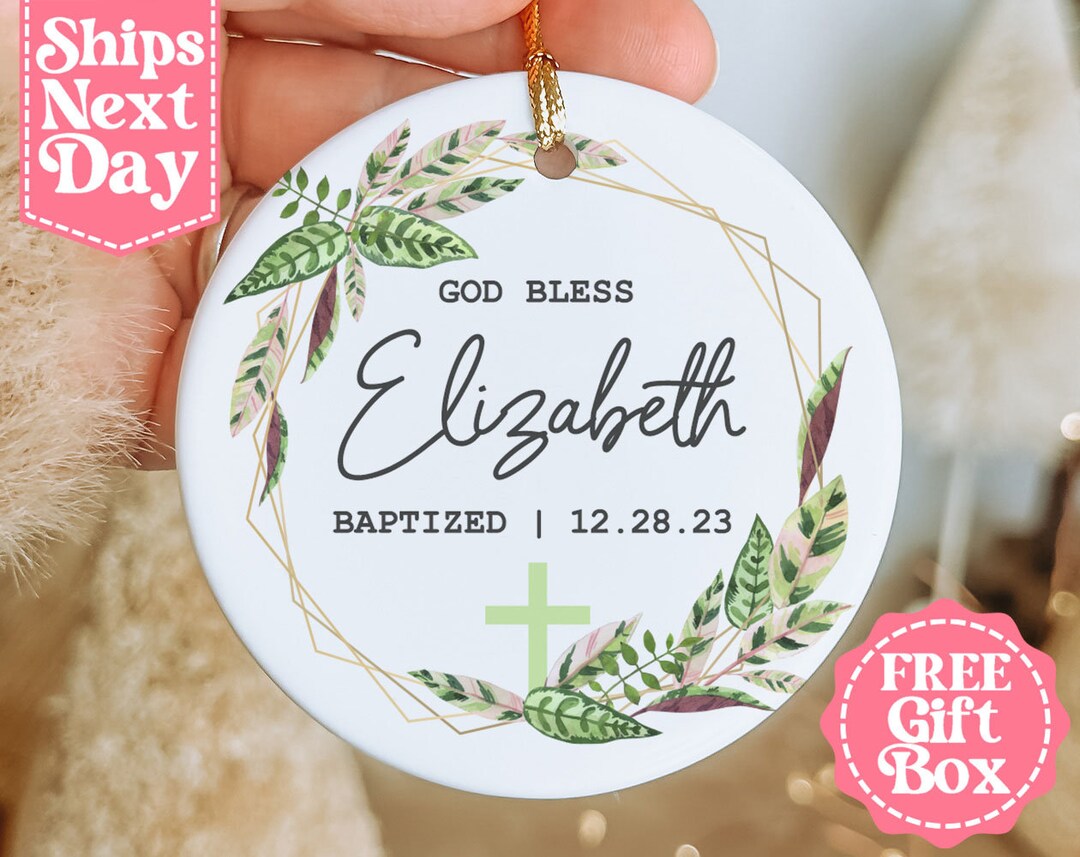 Personalized God Bless Christening Ornament Custom Baptism Ornament ...