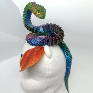 3d Printed Bush Viper Snake/snake Figure/dragon Snake/articulated Snake ...