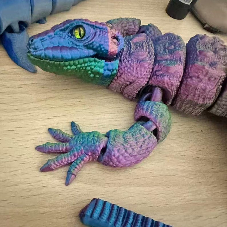 Hybrid Caiman Lizard/articulated Lizard Figure/3d Printed Reptile ...