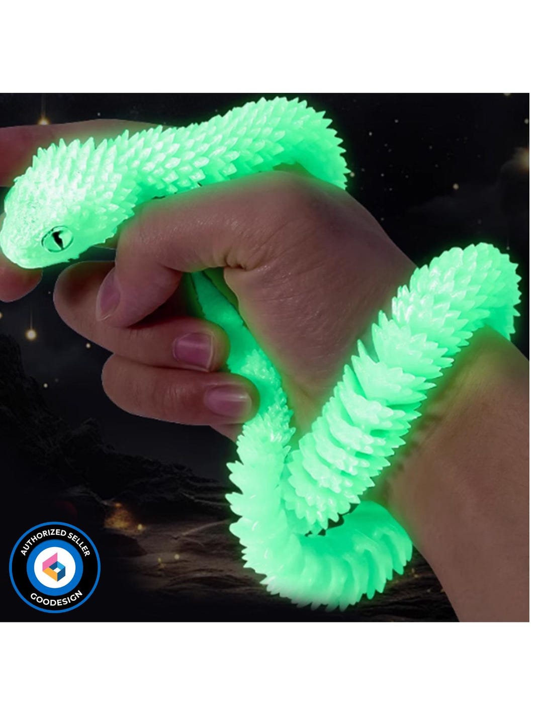 Glow in the Dark Rainbow Snake/fidget Sensory Toy/ Articulated Glow in ...