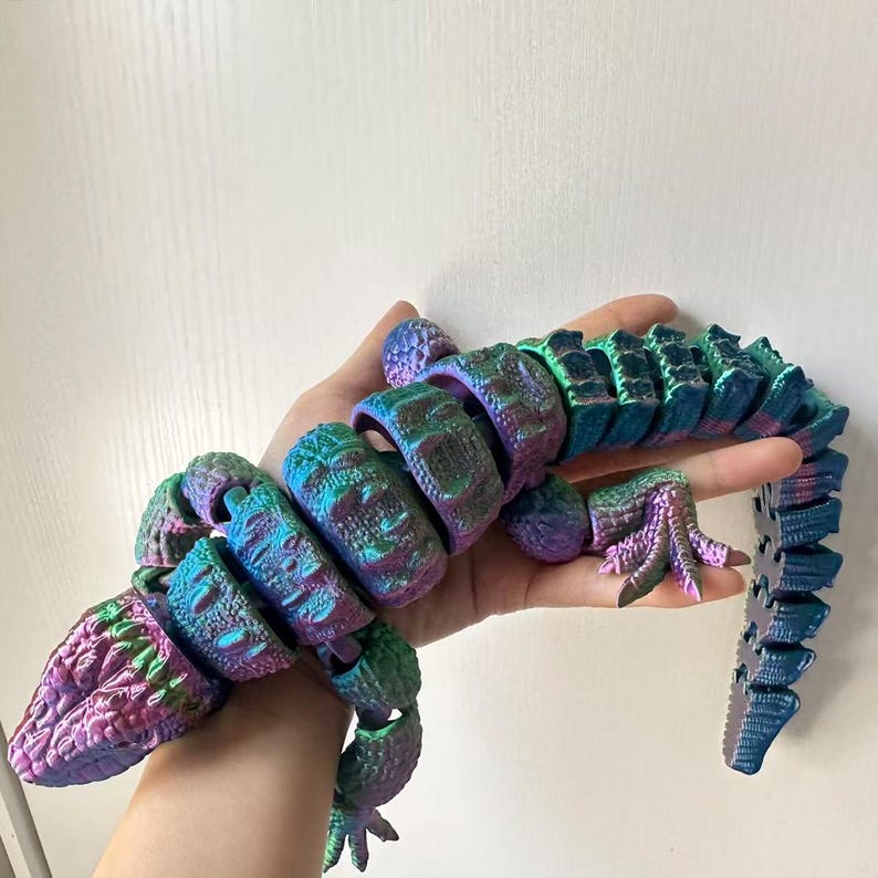 Hybrid Caiman Lizard/articulated Lizard Figure/3d Printed Reptile ...
