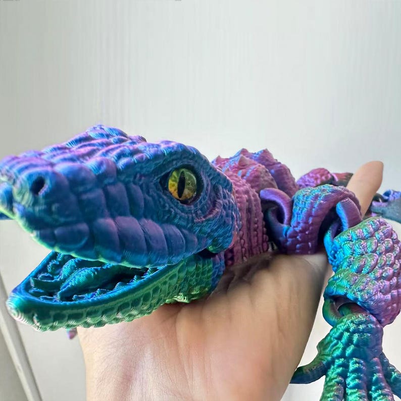 Hybrid Caiman Lizard/articulated Lizard Figure/3d Printed Reptile ...