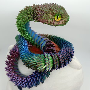 3d Printed Bush Viper Snake/snake Figure/dragon Snake/articulated Snake ...