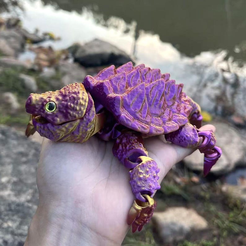 Alligator Snapping Turtle/3d Printed Articulated Turtle/multicolor ...