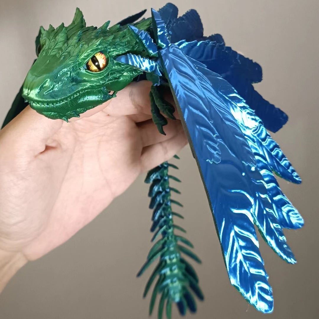 3D Printed Articulated Dragon Moving Mouth - Articulated Sensory Toy ...
