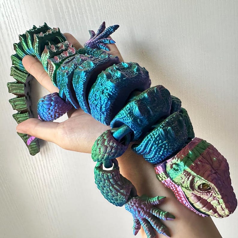 Hybrid Caiman Lizard/articulated Lizard Figure/3d Printed Reptile ...