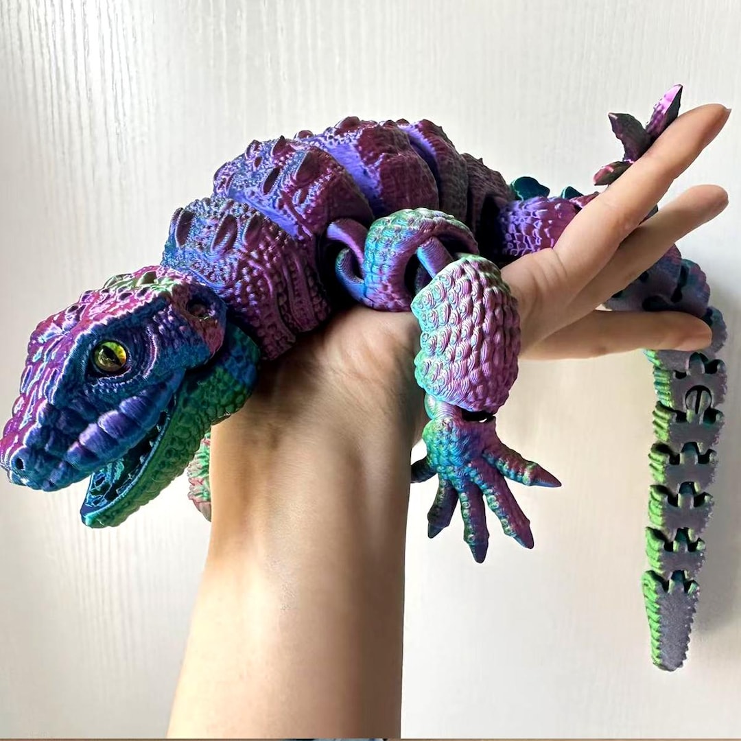 Hybrid Caiman Lizard/articulated Lizard Figure/3d Printed Reptile ...