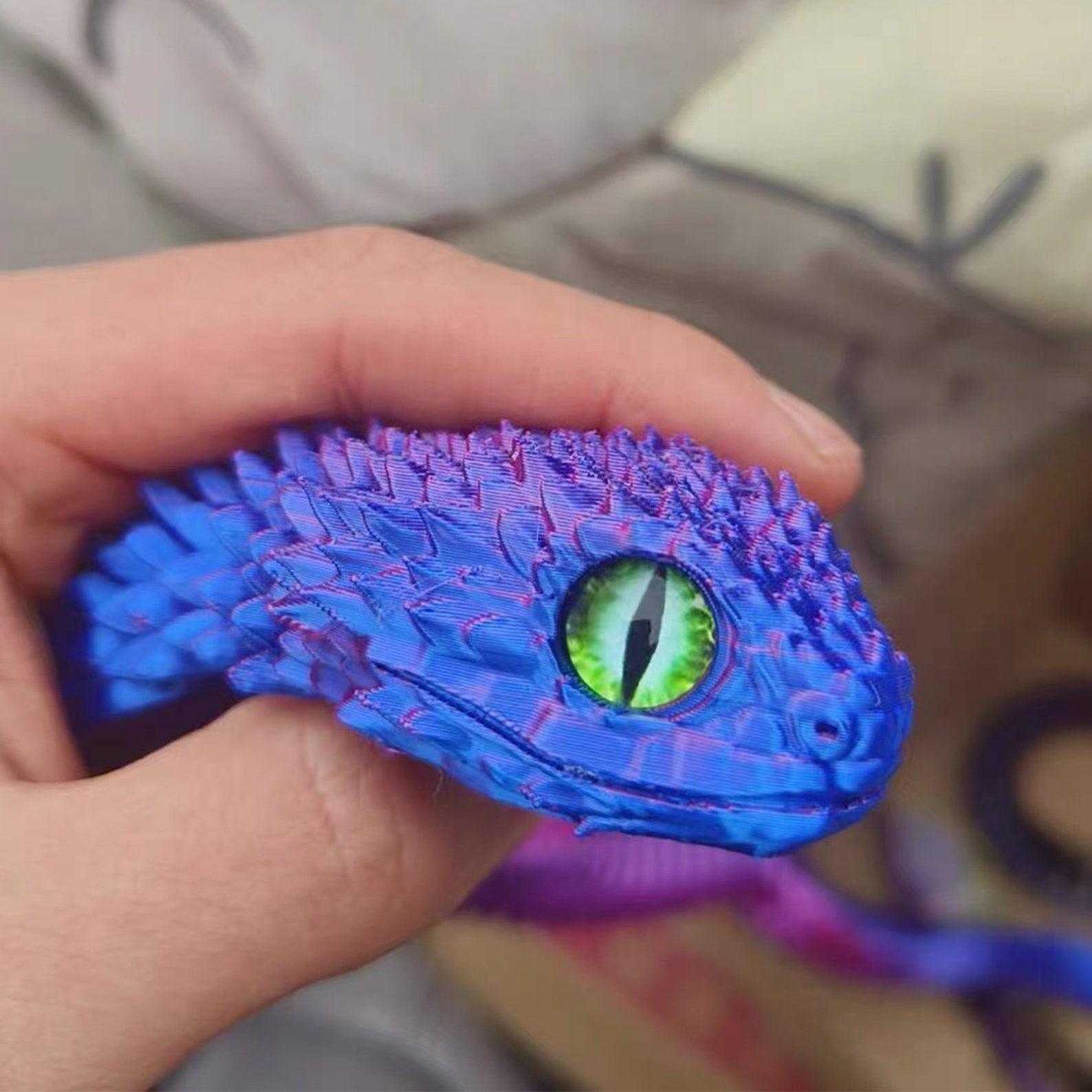 3d Printed Articulated Rattle Snake/made to Order/dragon Snake/3d ...