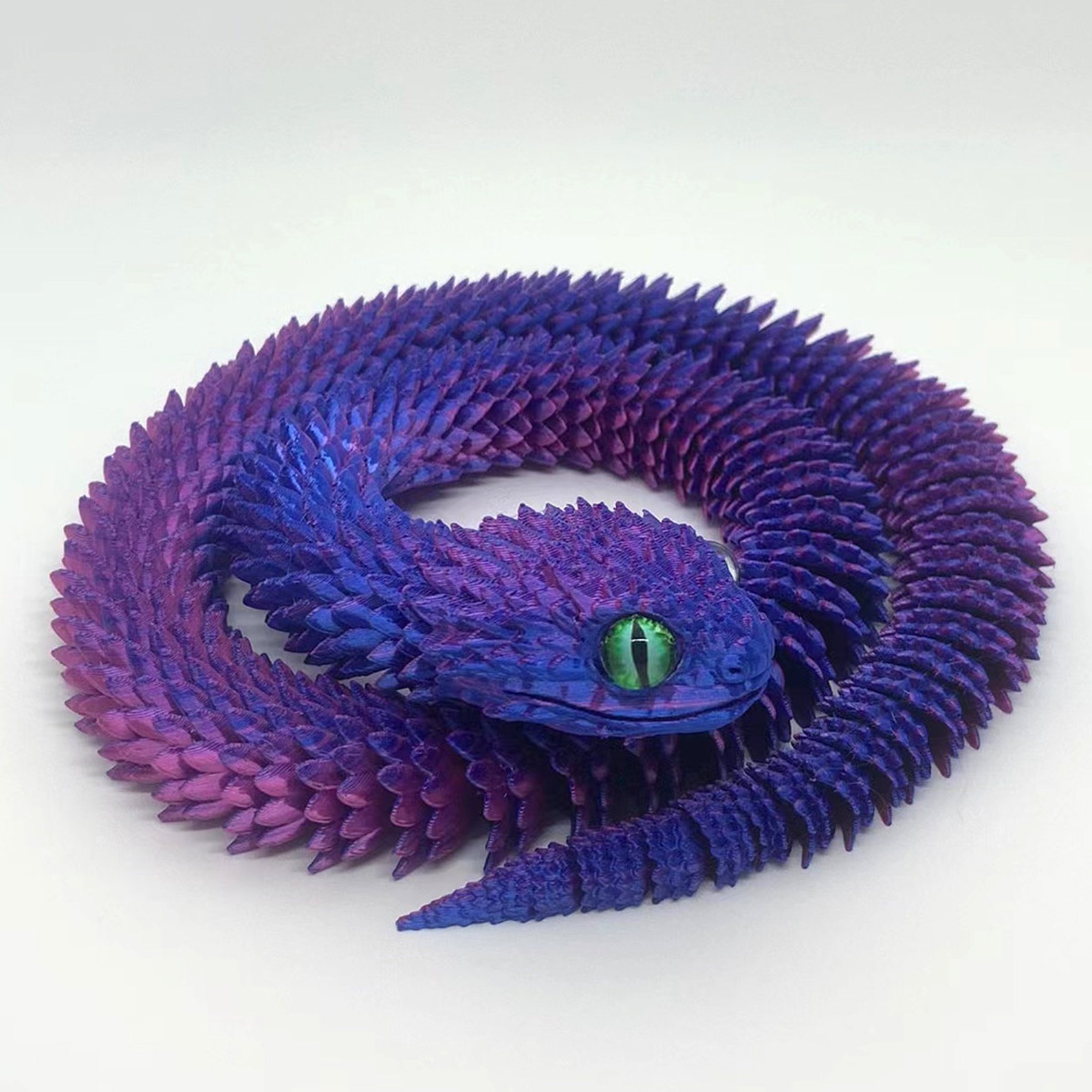 3d Printed Articulated Rattle Snake/made to Order/dragon Snake/3d ...