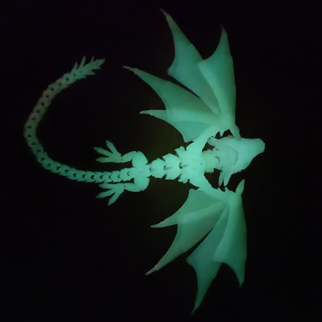 Articulated Glow in Dark Dragon/fidget Dragon/wyvern Dragon/3d Printed ...