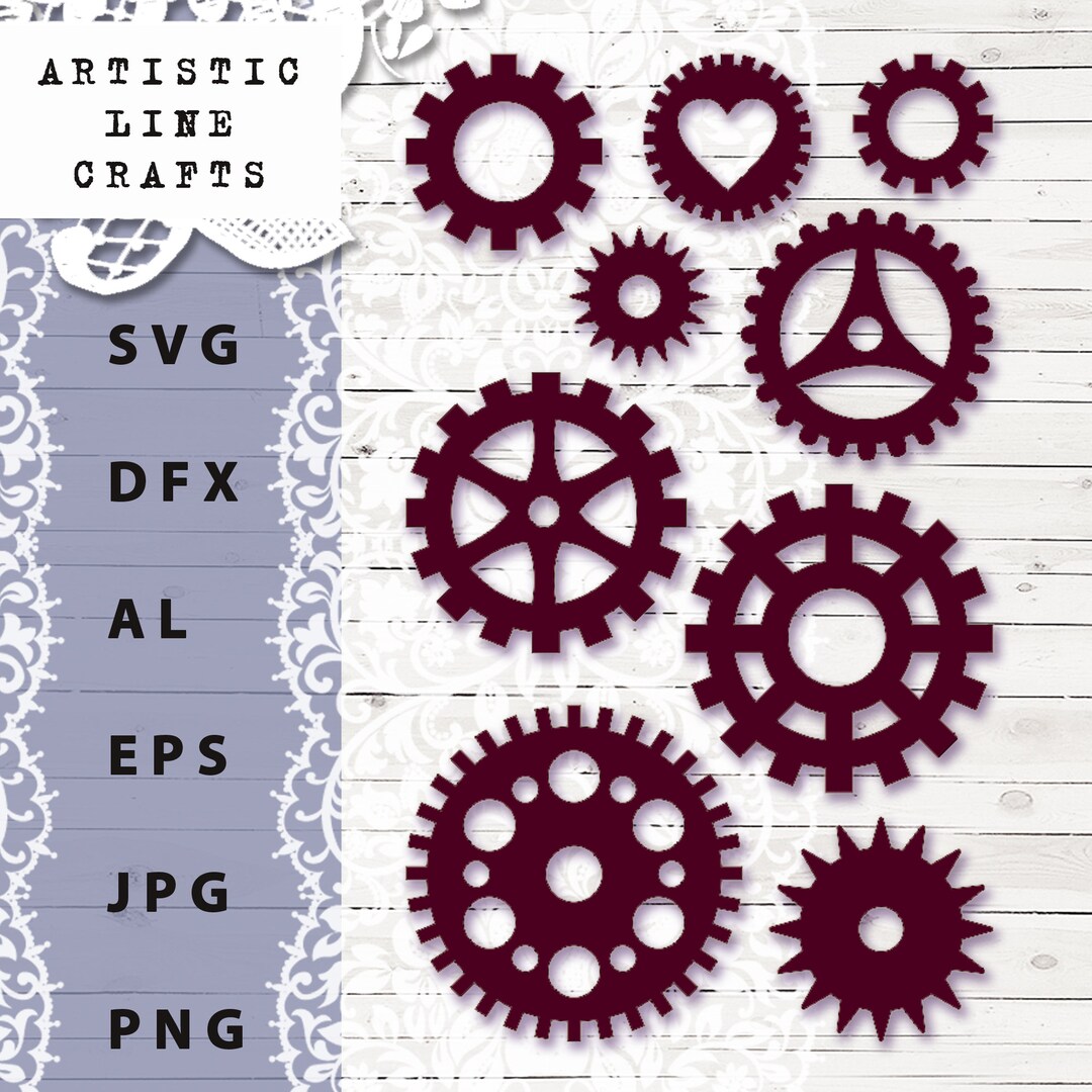 Gears Steampunk Svg Craft Machine Files for Cricut Silhouette - Etsy