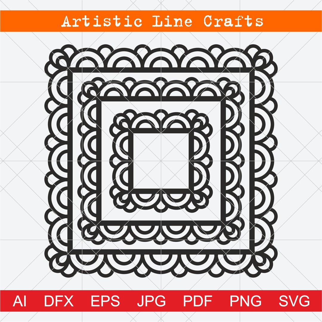 Lace Square Wedding Frames SVG Cut File (digital Download) - Etsy UK