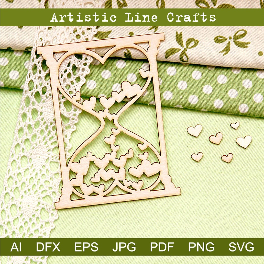 Hourglass Template Set for Love Day Digital Cutting Die Files for ...