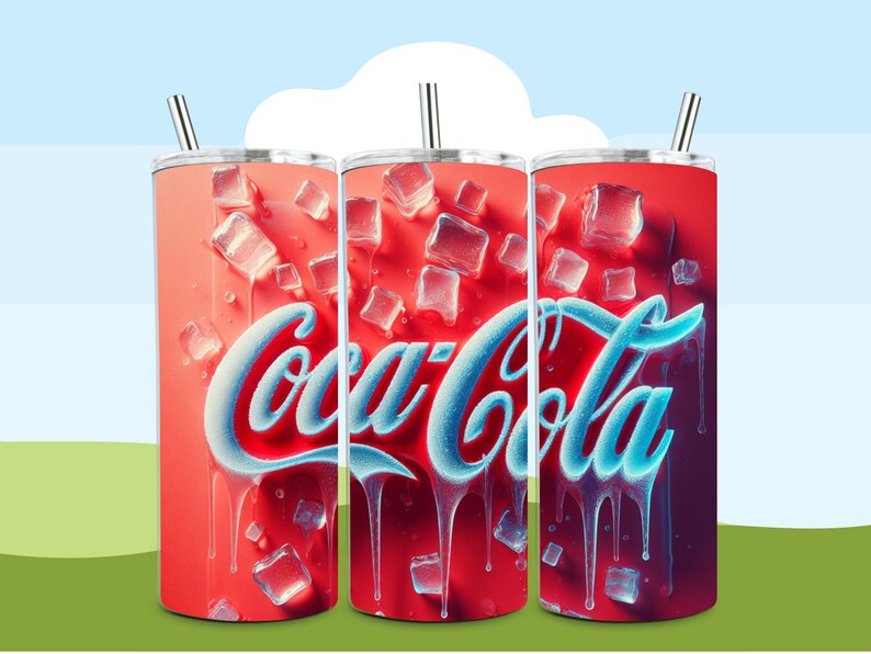 Coca Cola Tumbler Wrap Sublimation Design Template. Instant Digital ...