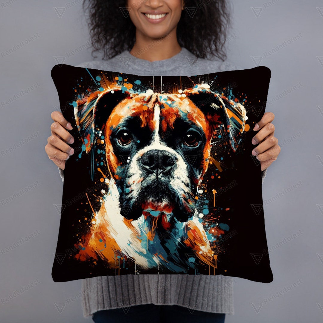 Boxer Dog Canvas Digital Art Print in the Style of Artist Jackson ...