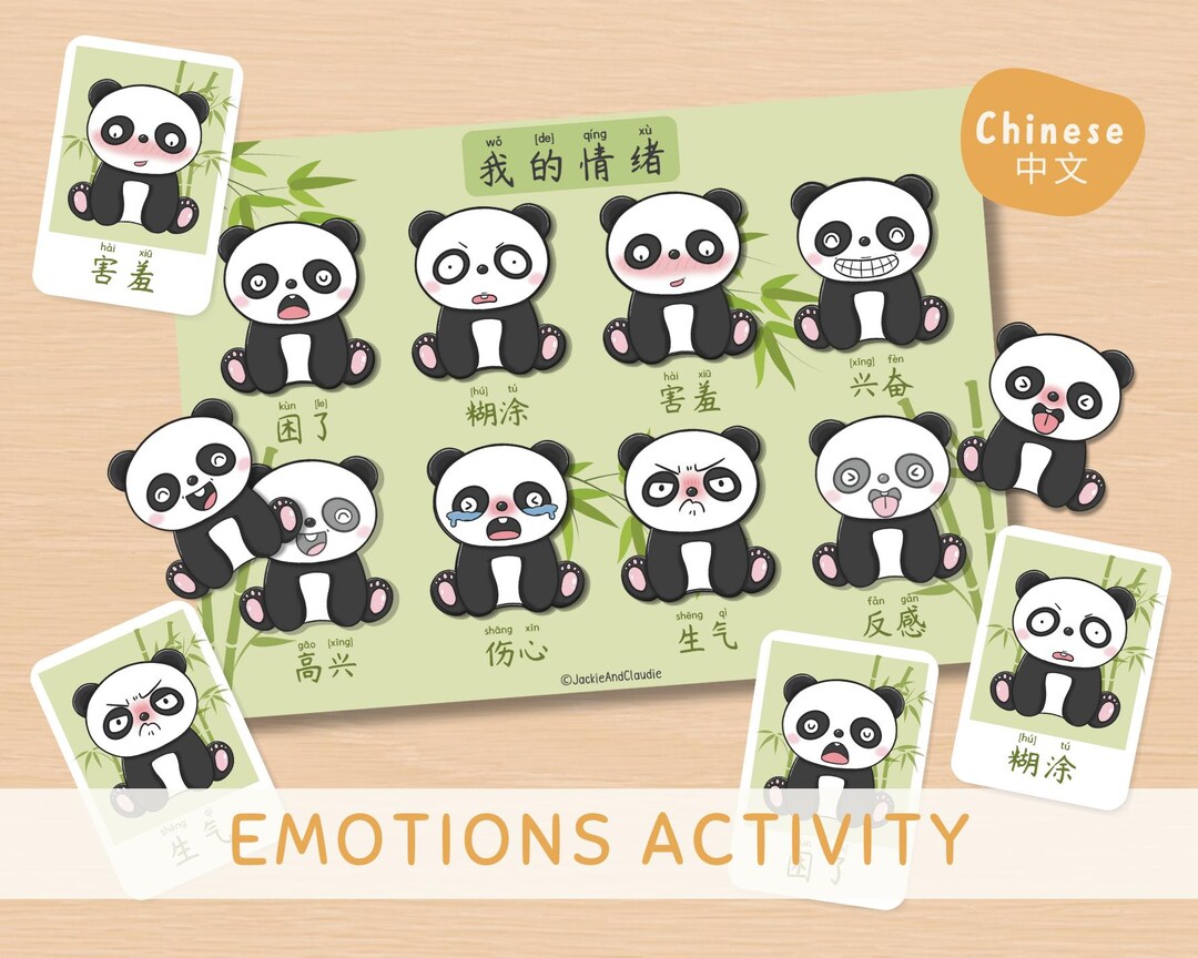 Chinese Panda Emotions Activity for Kids Printable Montessori Toddler ...