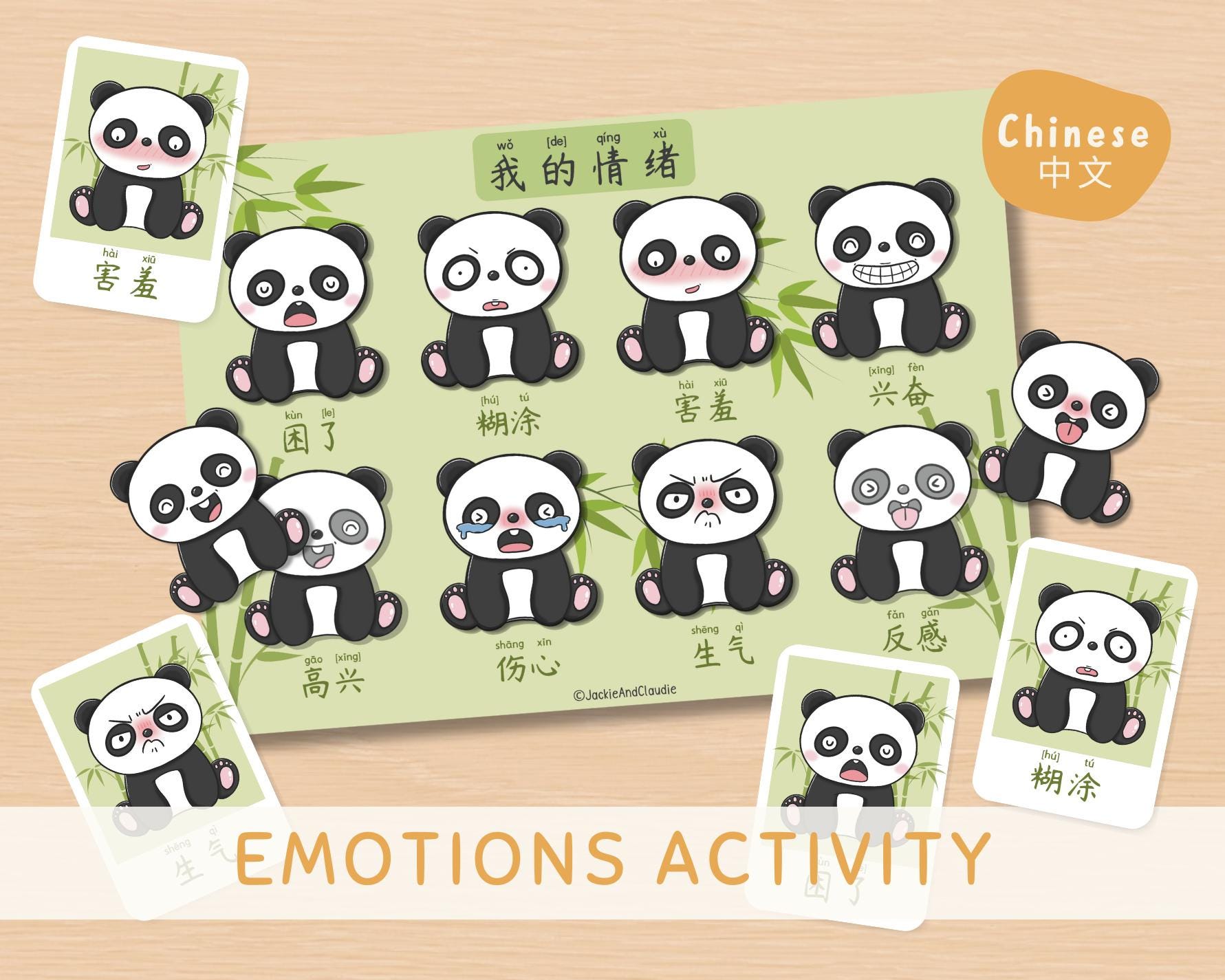 Chinese Panda Emotions Activity for Kids Printable Montessori Toddler ...