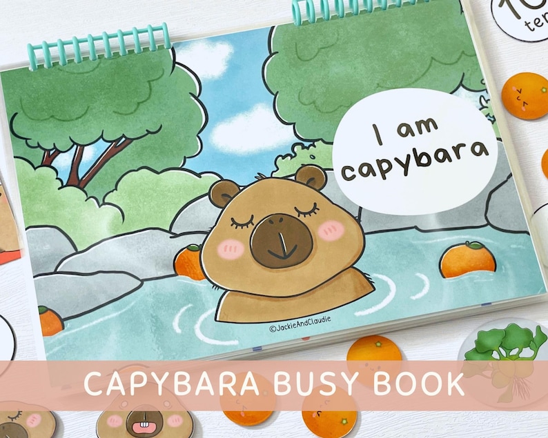 Capybara Busy Book Homeschool Activities Learning Bundle Emotions ...