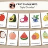 Fruits Cards Montessori Flashcards Preschool Educational Printable ...