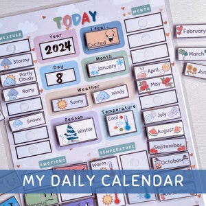 Daily Calendar for Kids Visual Morning Board Nursery Homeschool ...