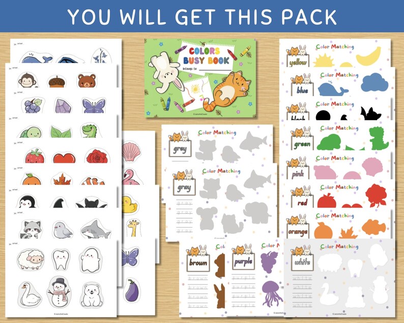 Color Busy Book Preschool Printable Montessori Toddler Activity Book ...