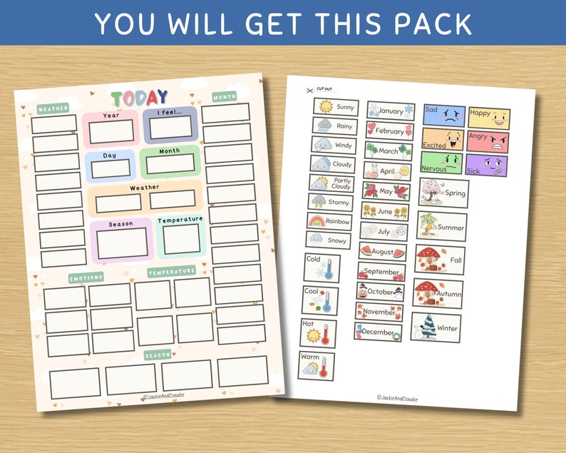 Daily Calendar for Kids Visual Morning Board Nursery Homeschool ...