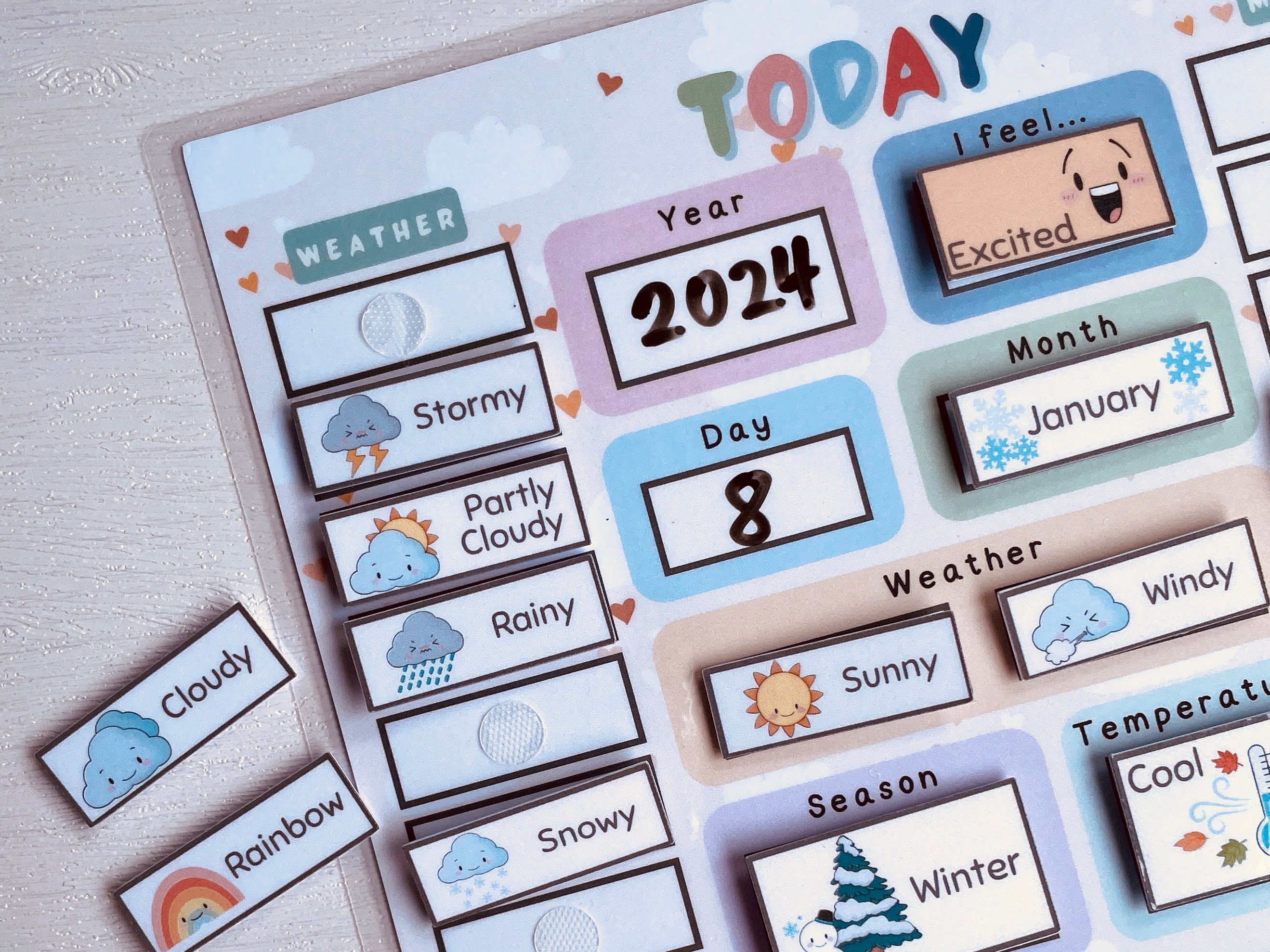 Daily Calendar for Kids Visual Morning Board Nursery Homeschool ...