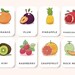 Fruits Cards Montessori Flashcards Preschool Educational Printable ...